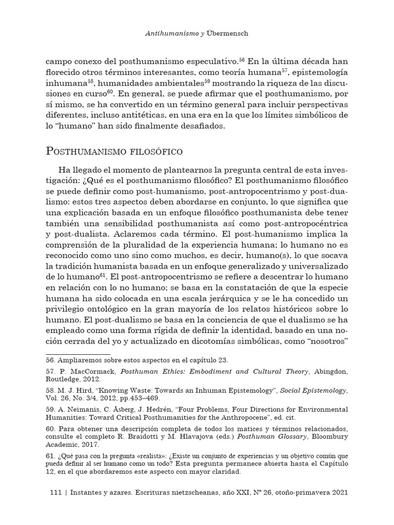 Francesca Ferrando - Posthumanismo Filosófico | PDF | Martin Heidegger ...