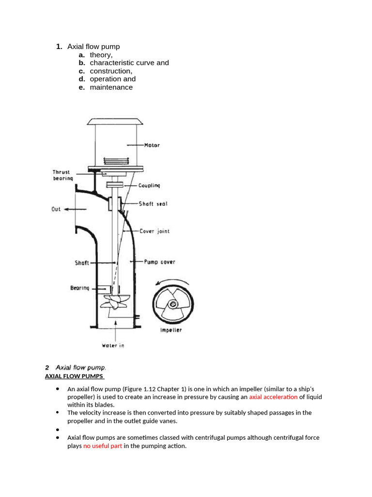 Axial Flow Pump Overview and Applications | PDF | Pump | Propeller