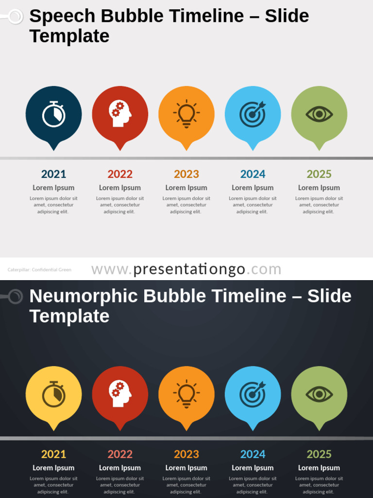 Neumorphic Bubble Timeline Template | PDF