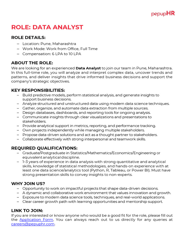 Data Analyst Role at Varahe Analytics | PDF