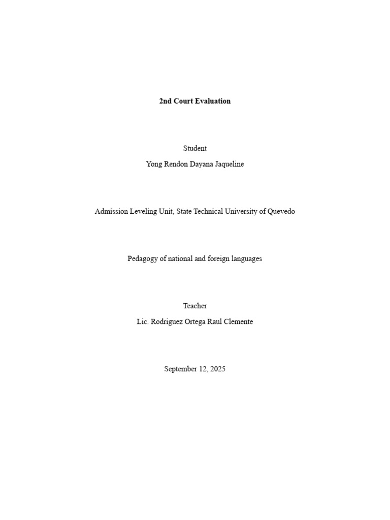 2nd Court Evaluation | PDF