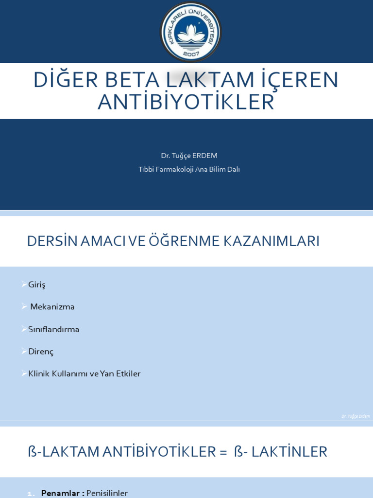 Diğer Beta Laktam Içeren Antibiyotikler | PDF