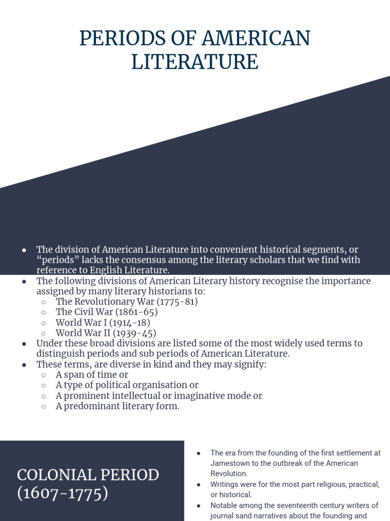 Overview of American Literature Periods | PDF | American Literature ...