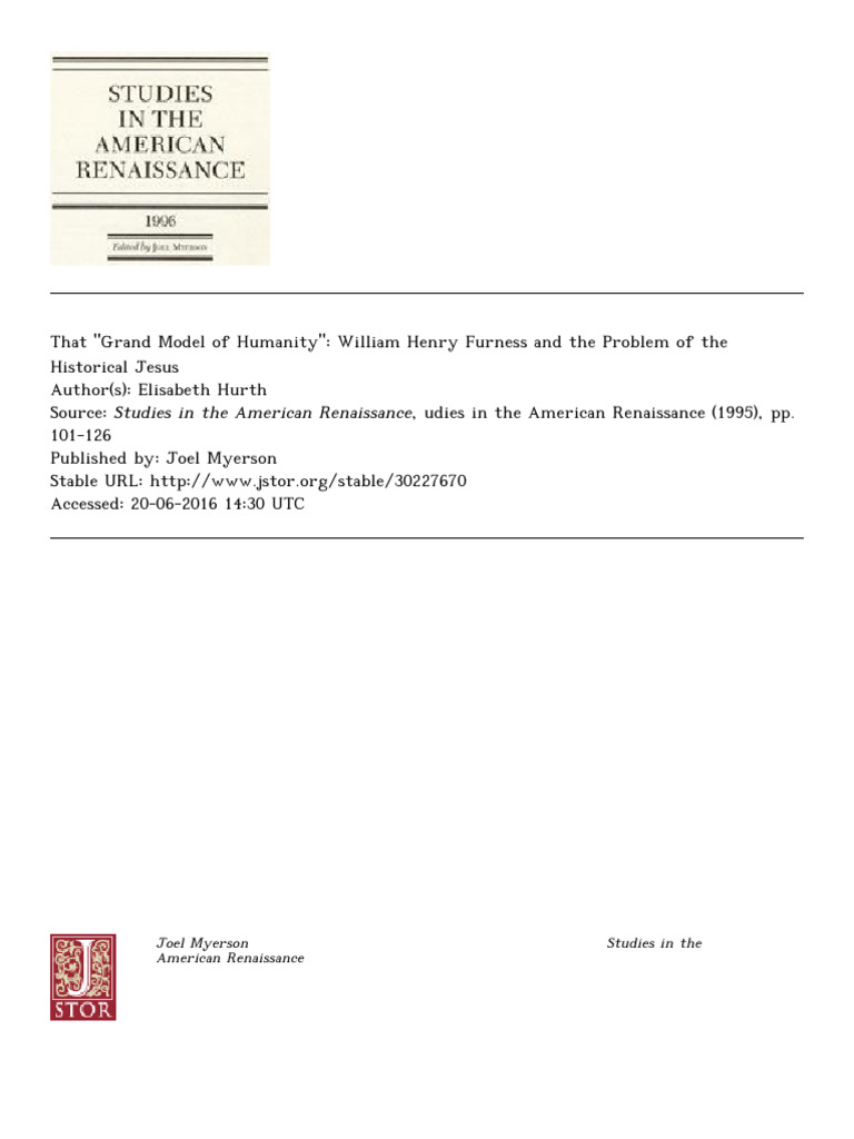 Elisabeth Hurth, "That Grand Model of Humanity: William Henry Furness ...