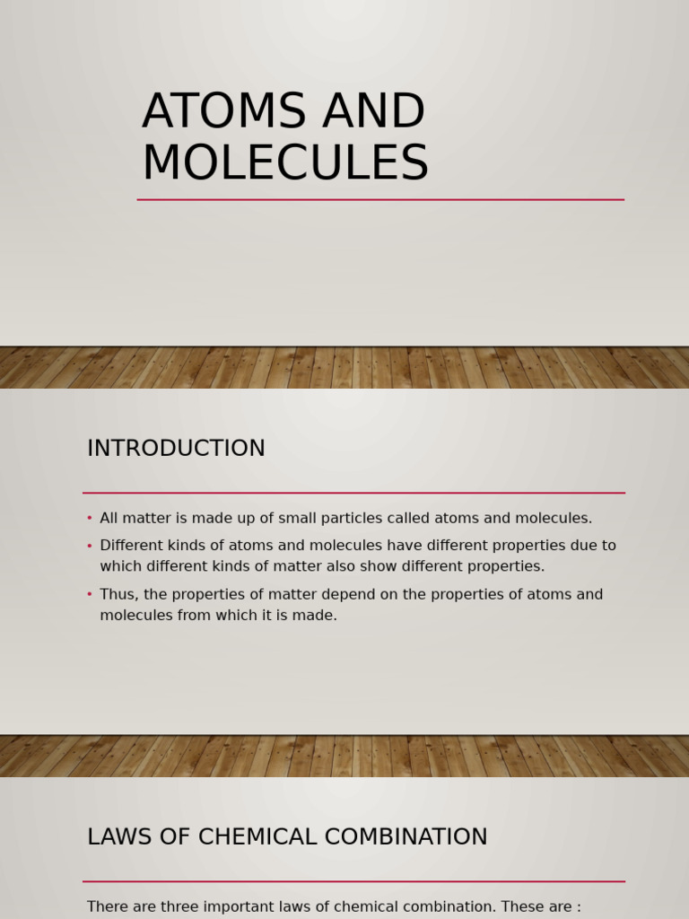 Atoms and Molecules | PDF | Ion | Atoms