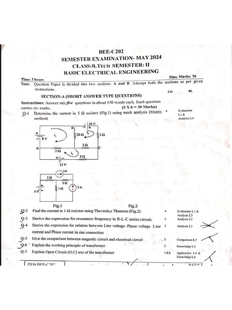 Electrical Previous Year Papers | PDF