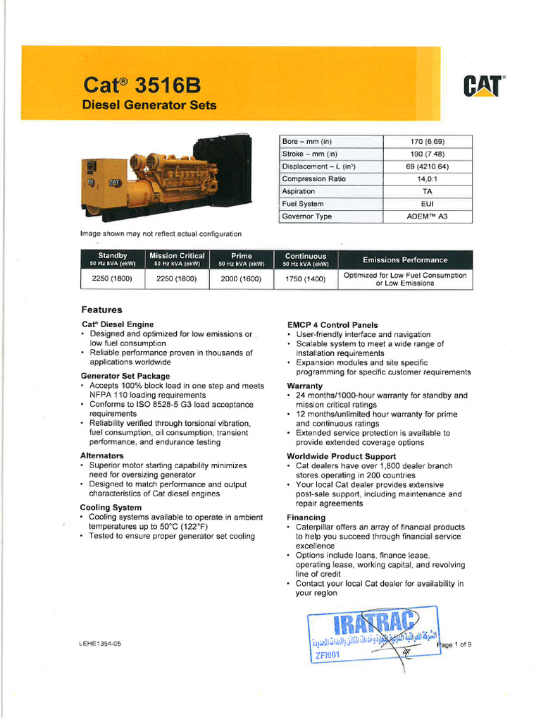 Genset Data Sheet | PDF