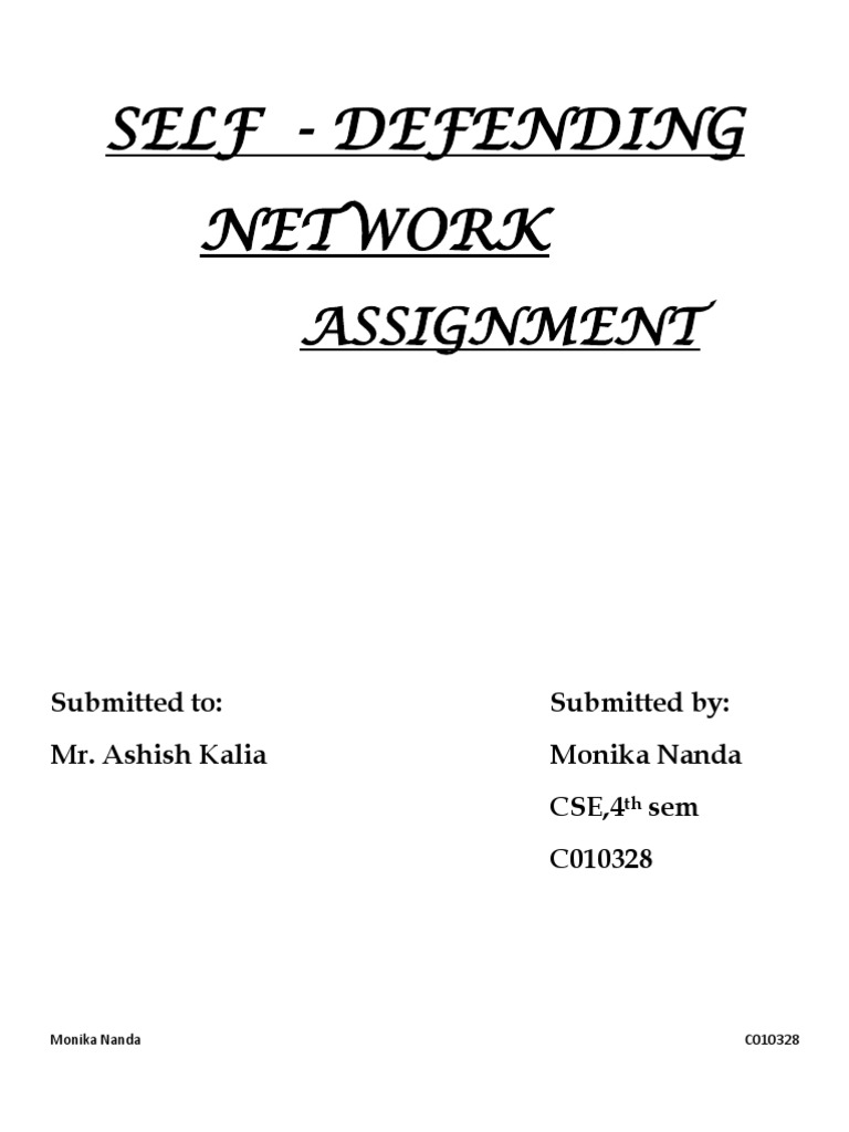 Self - Defending Network: Assignment | PDF | Network Security | Security