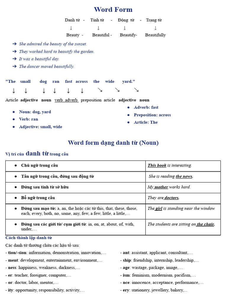 Word Form - G7 | PDF