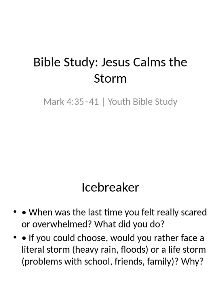 Jesus Calms The Storm Bible Study | PDF