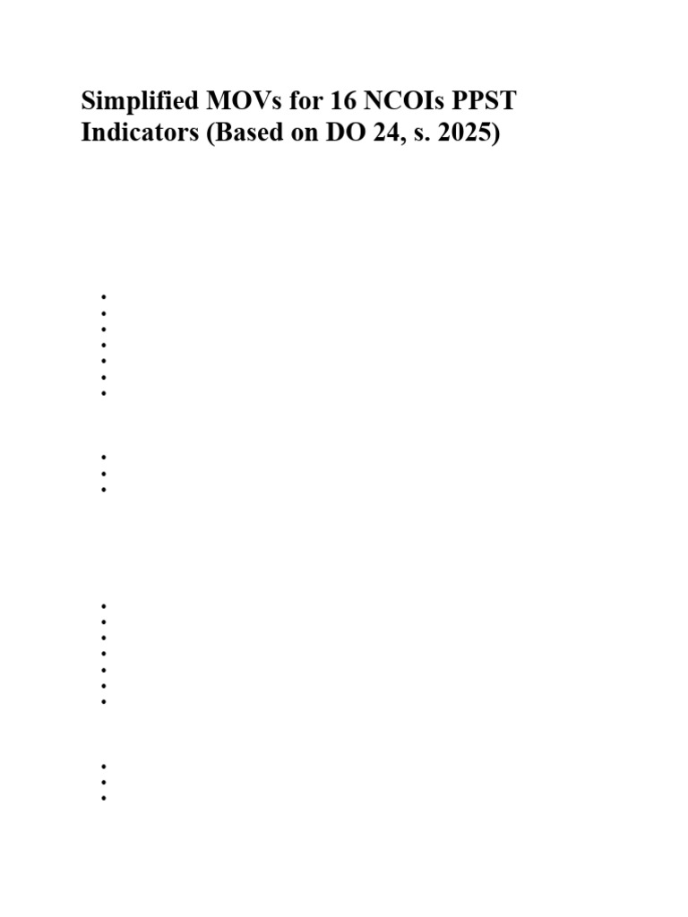 MOVs for PPST Indicators 2025 | PDF | Educational Assessment ...