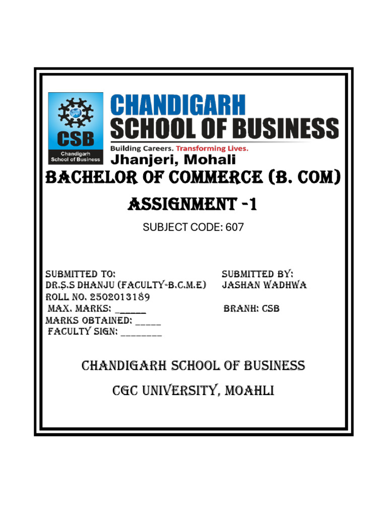 Bcom Assignment 1 Csb Program Pdf 5031