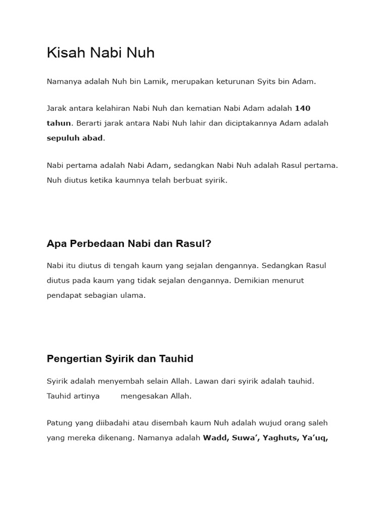 Nabi Nuh | PDF