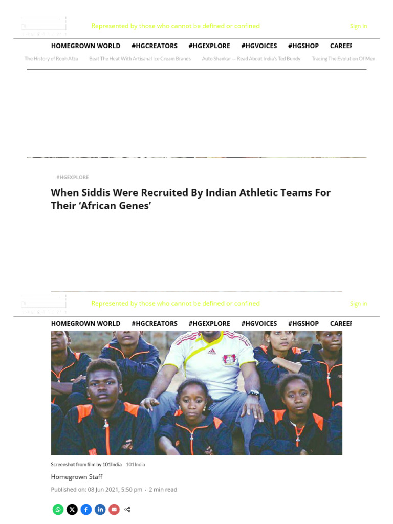 When Siddis Were Recruited by Indian Athletic Teams For Their African ...