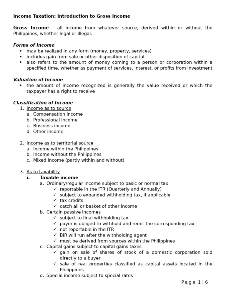 Understanding Gross Income Taxation | PDF | Taxes | Income Tax