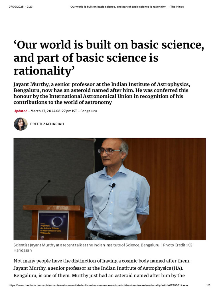 Our World Is Built On Basic Science, and Part of Basic Science Is ...