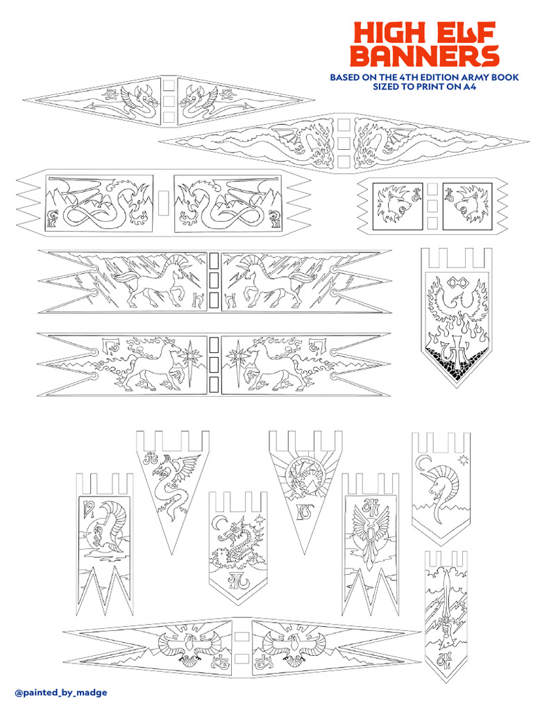 Painted by Madge - High Elf Banners - OUTLINES | PDF
