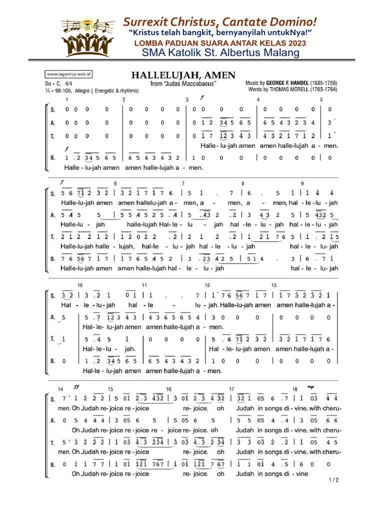Partitur Lagu Wajib | PDF