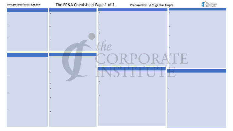 FP and A Cheatsheet | PDF | Investing | Expense
