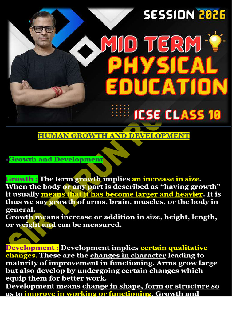 Mid-Term Physical Education 2026 | PDF | Knee | Physical Fitness