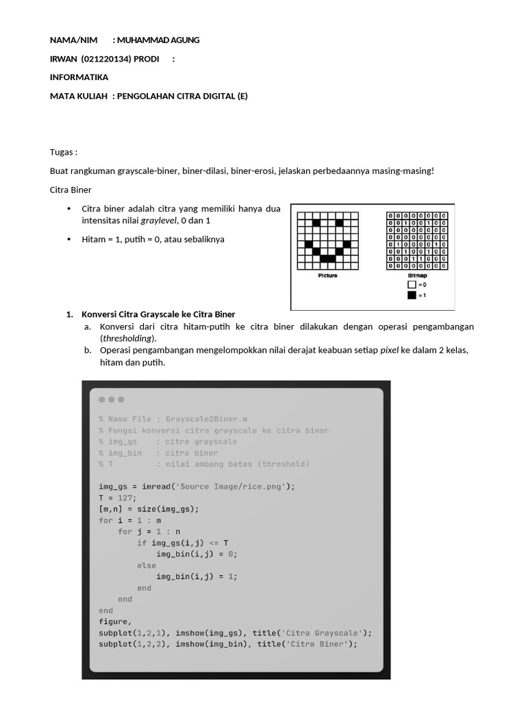 Perbedaan Grayscale, Erosi, dan Dilasi | PDF