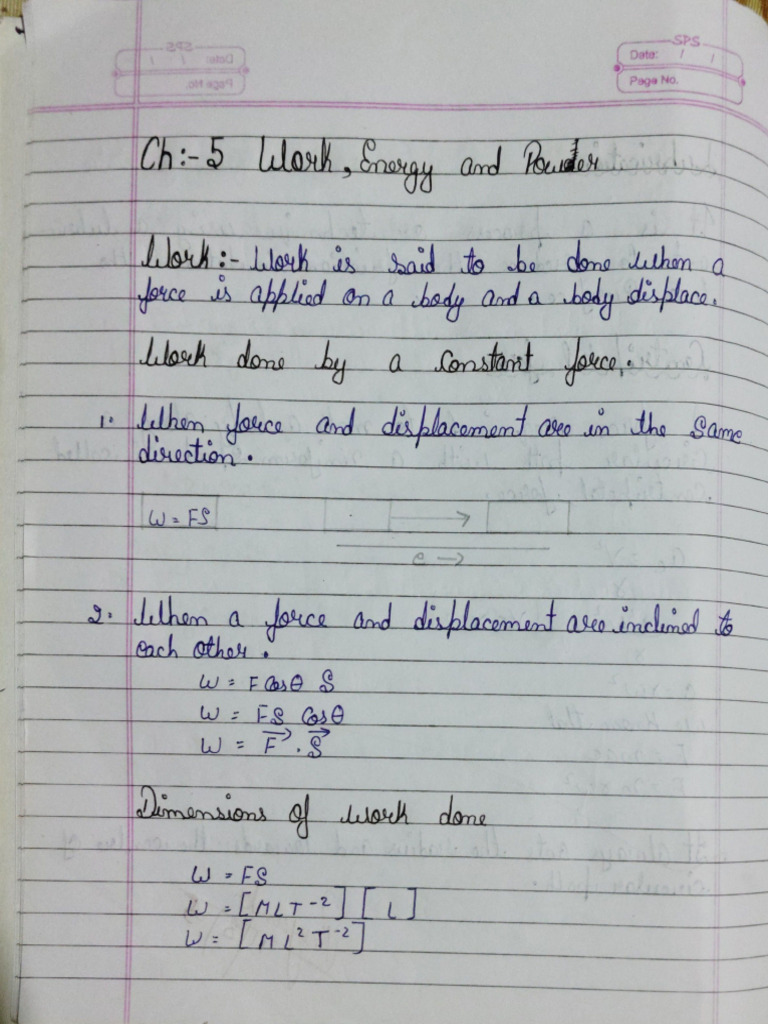 Chapter-5 Work, Energy and Power | PDF