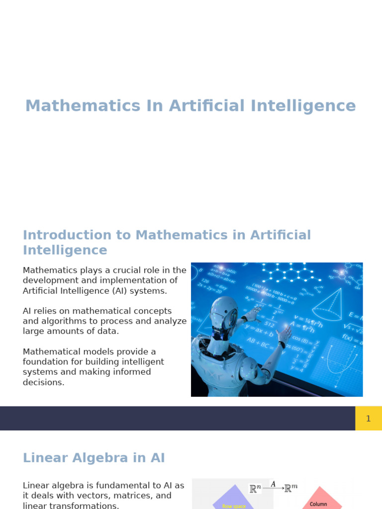 Mathematics for AI Fundamentals | PDF | Artificial Intelligence ...
