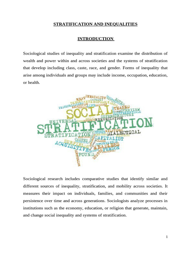 Stratification and Inequalities | PDF | Social Inequality | Discrimination & Race Relations