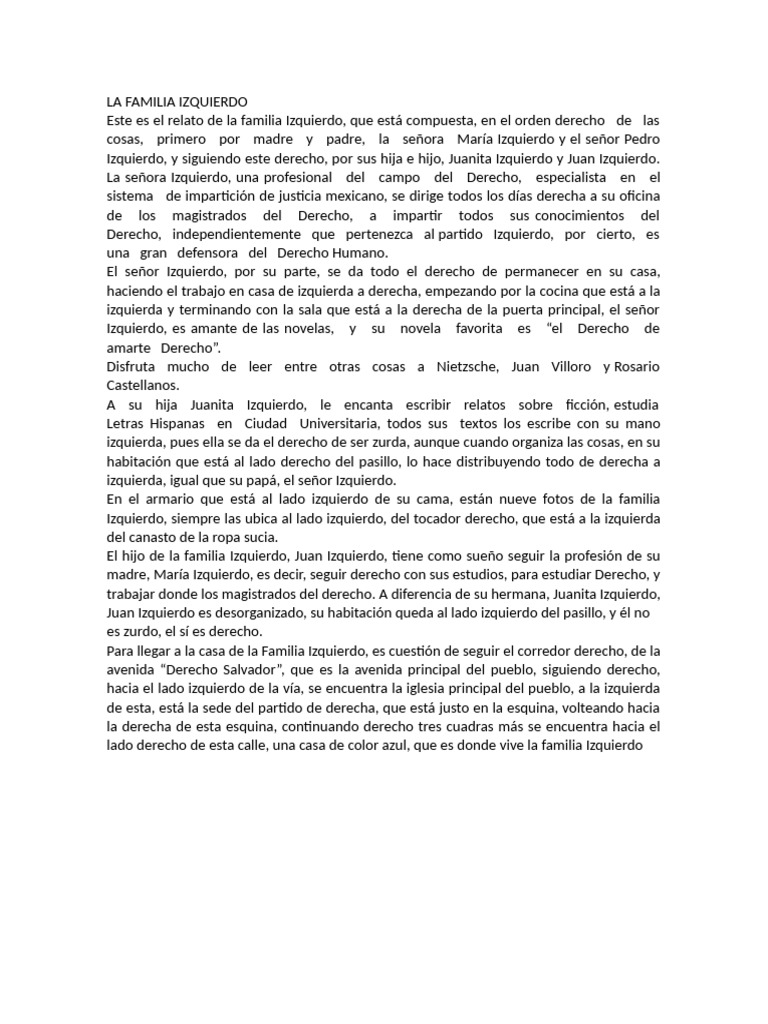 La Familia Izquierdo | PDF