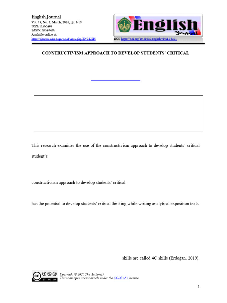 English Journal | PDF | Constructivism (Philosophy Of Education ...