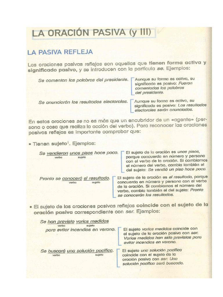 Función del "se" en la Pasiva Refleja | PDF