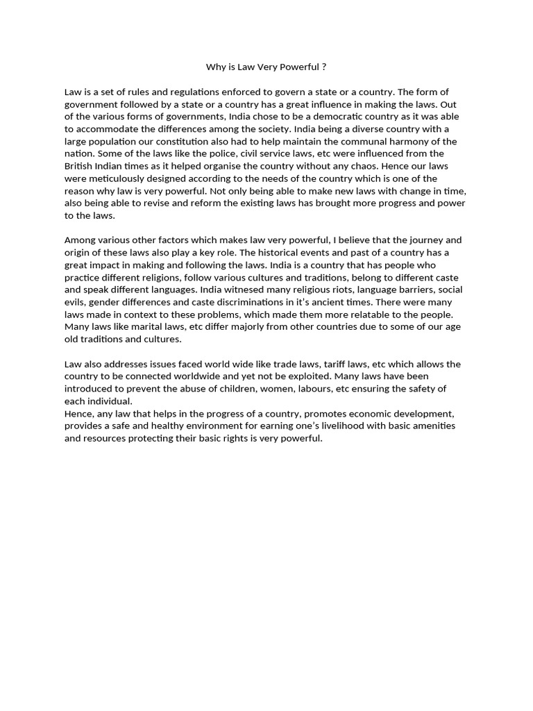 Why Is Law Very Powerful | PDF