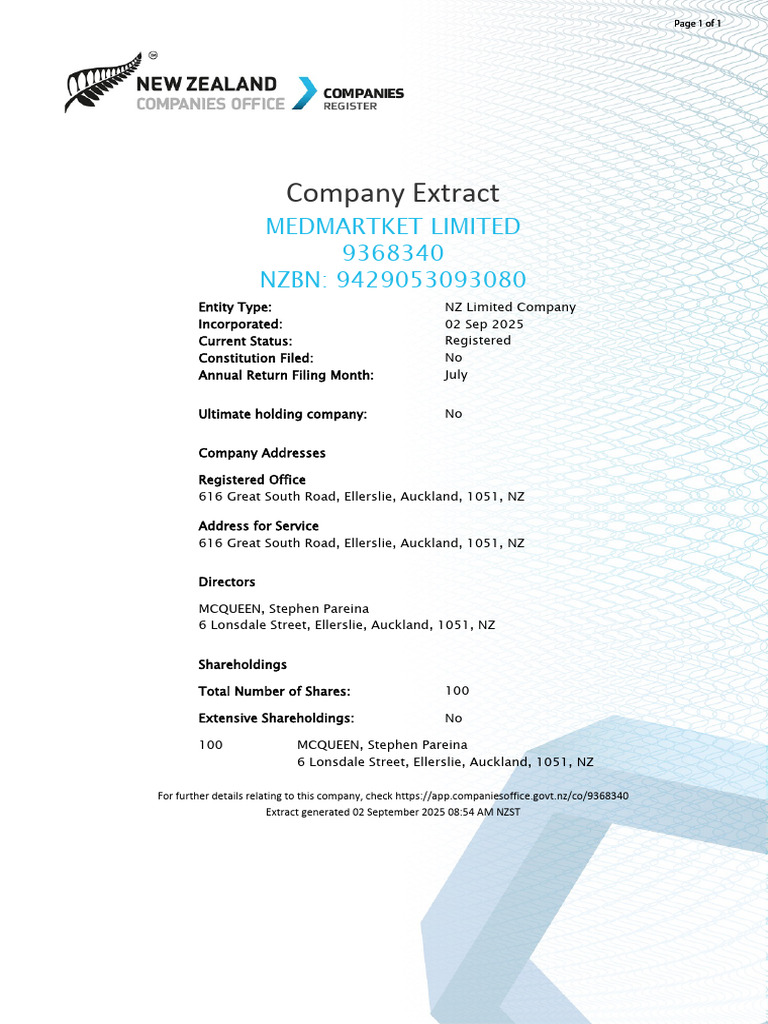 Company Extract | PDF