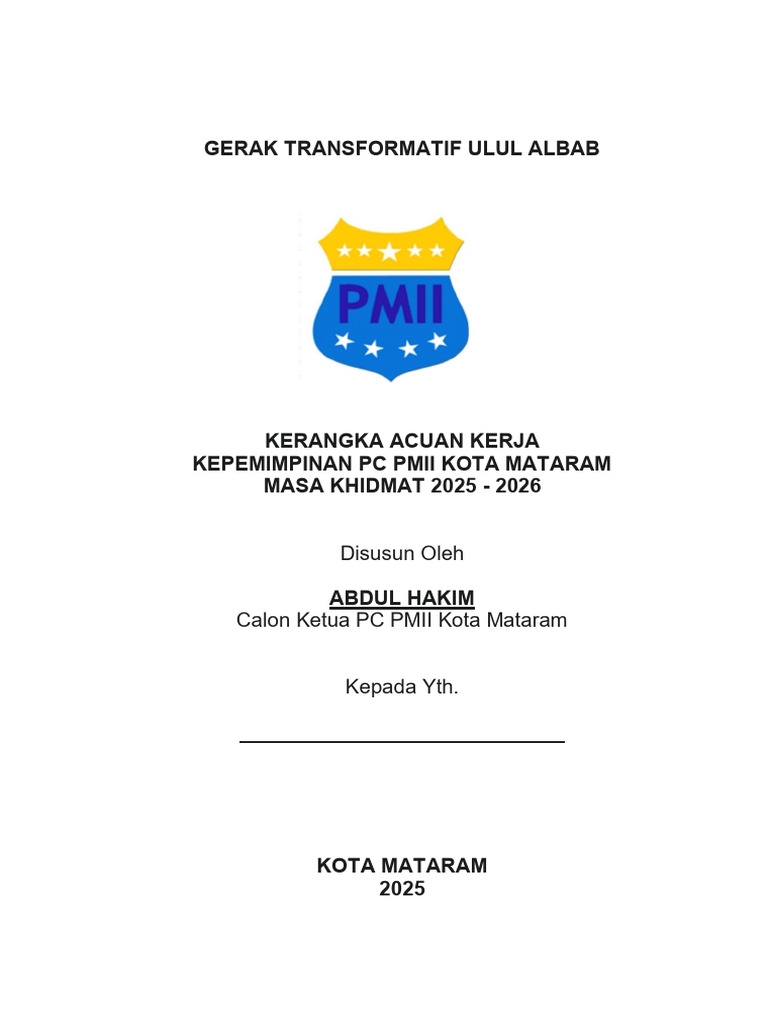 Abdul Hakim For Pmii Mataram | PDF