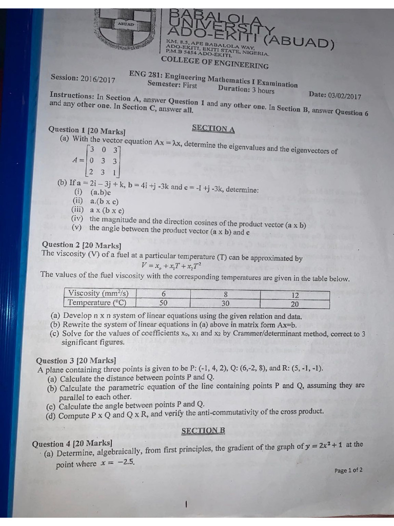 Engineering Maths | PDF