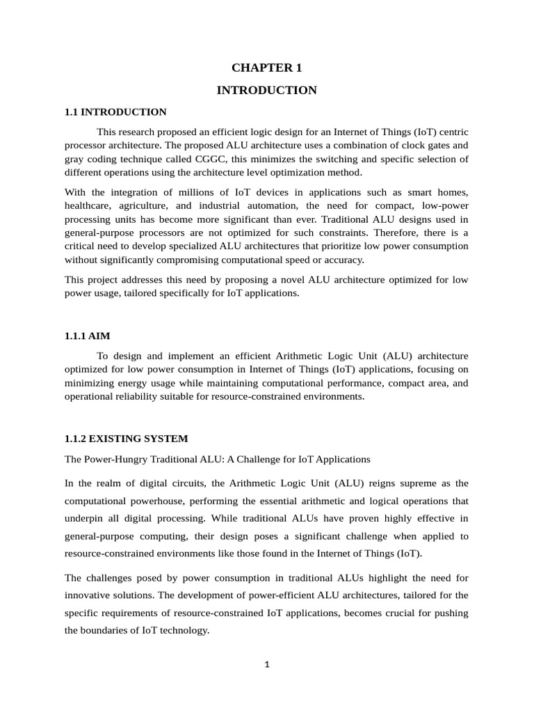 Low Power ALU Design for IoT Applications | PDF | Integrated Circuit ...