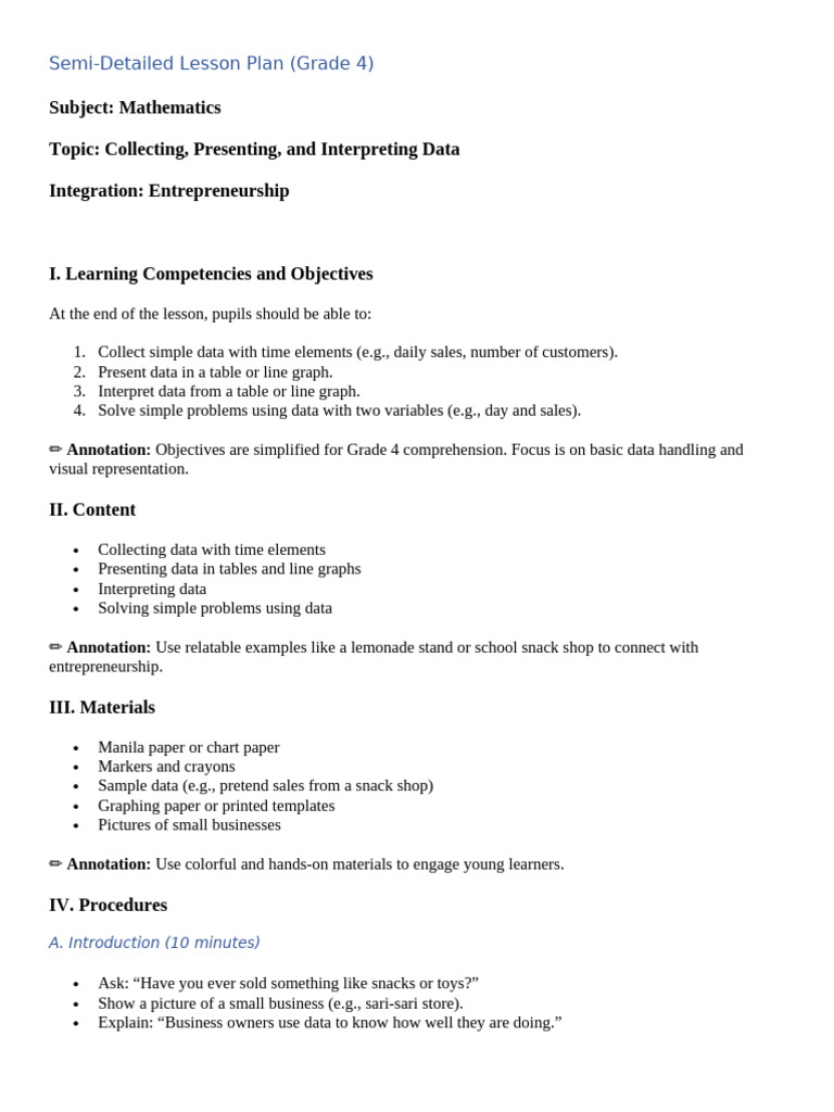 LESSON PLAN | PDF | Data | Lesson Plan