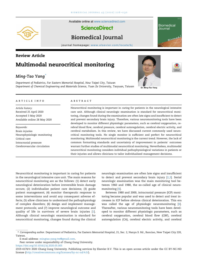 Multimodal Neurocritical Monitoring | PDF | Traumatic Brain Injury ...