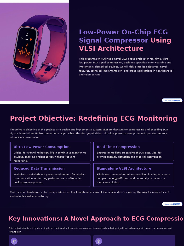 Low Power on Chip ECG Signal Compressor Using VLSI Architecture (1) | PDF | Data Compression ...