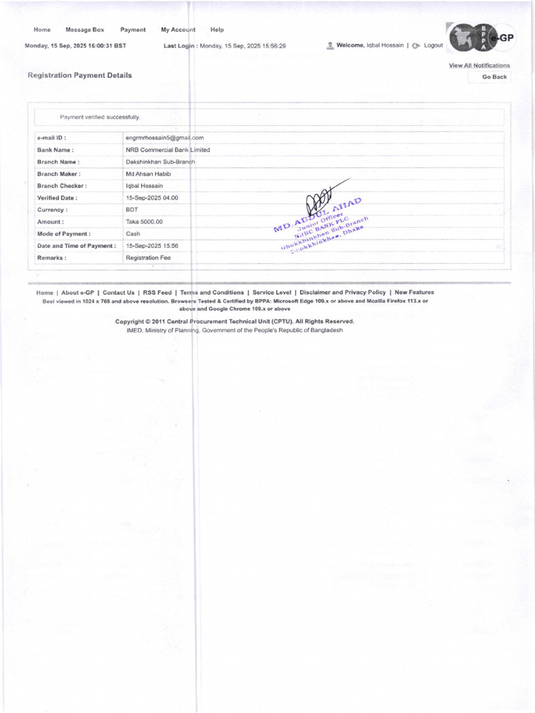 Registraton Fee Payment Slip | PDF