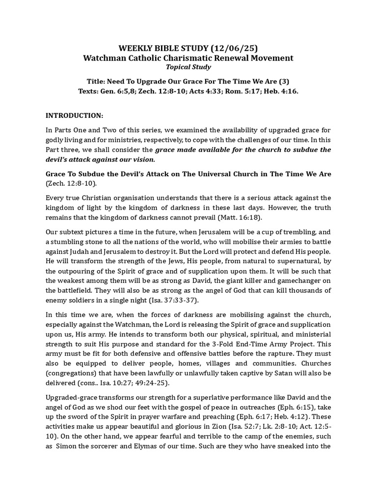 Weekly Bible Study 12062025 | PDF | Religious Belief And Doctrine ...