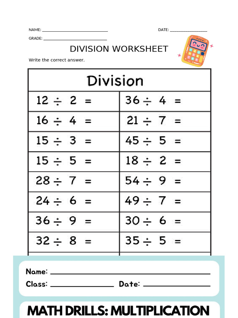 Worksheets Math | PDF