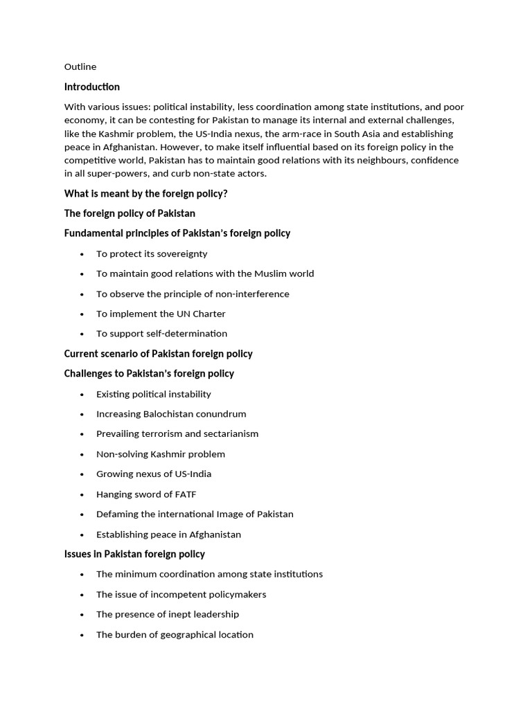 The Foreign Policy of Pakistan Issues, Challenges, and Solutions | PDF ...
