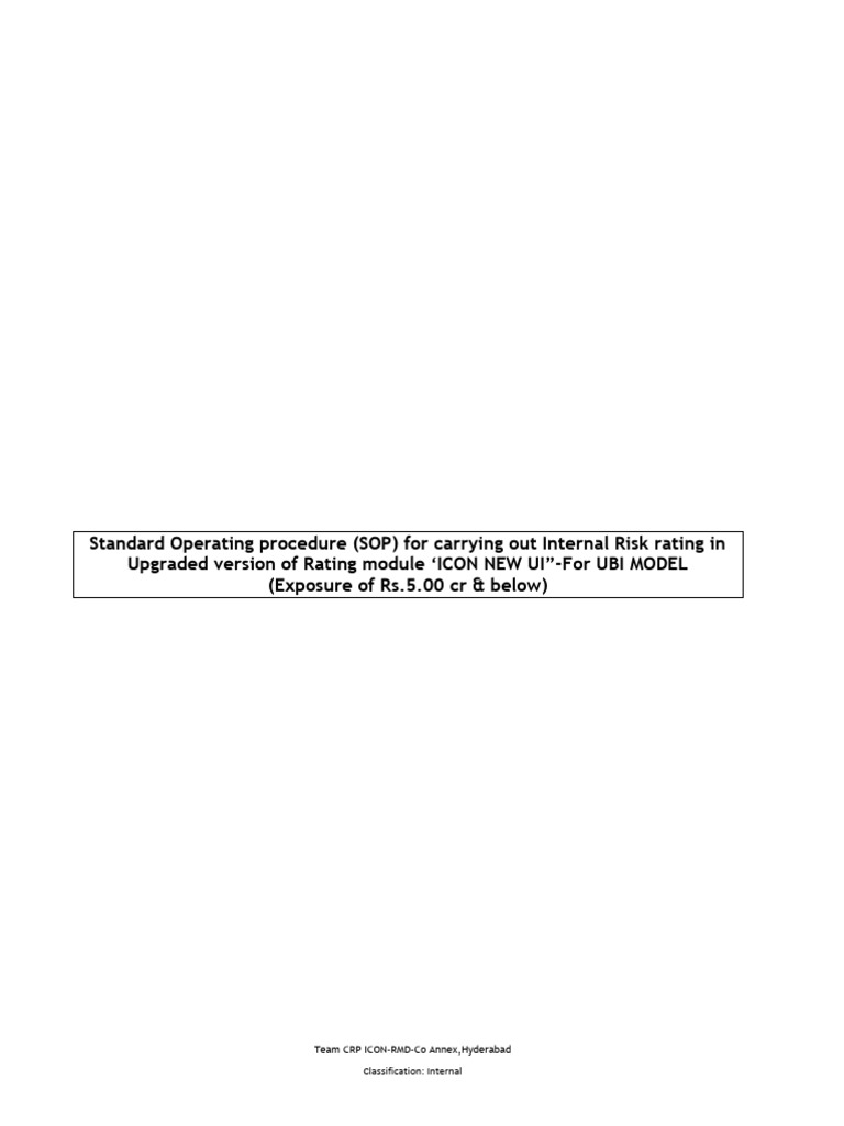 UBI Model Rating SOP for ICON UI | PDF | System Software | Software