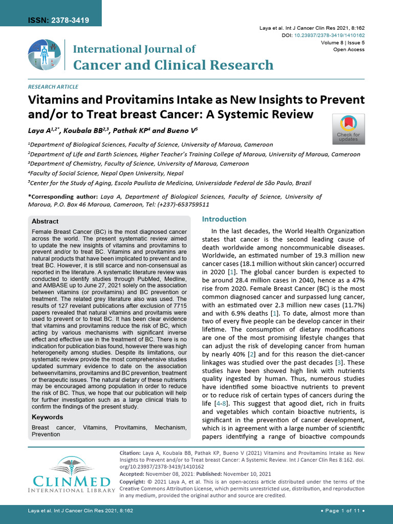 Vitamins and Provitamins Intake As New I | PDF | Vitamin D | Vitamin A