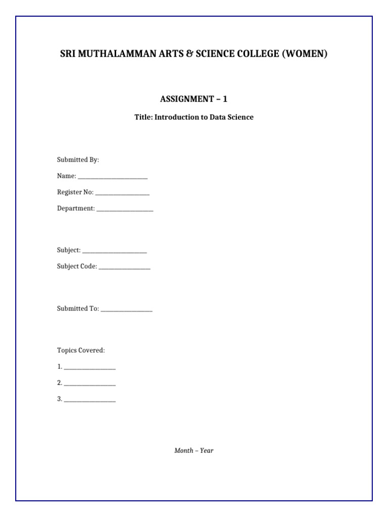 Assignment Cover Page Stylish | PDF