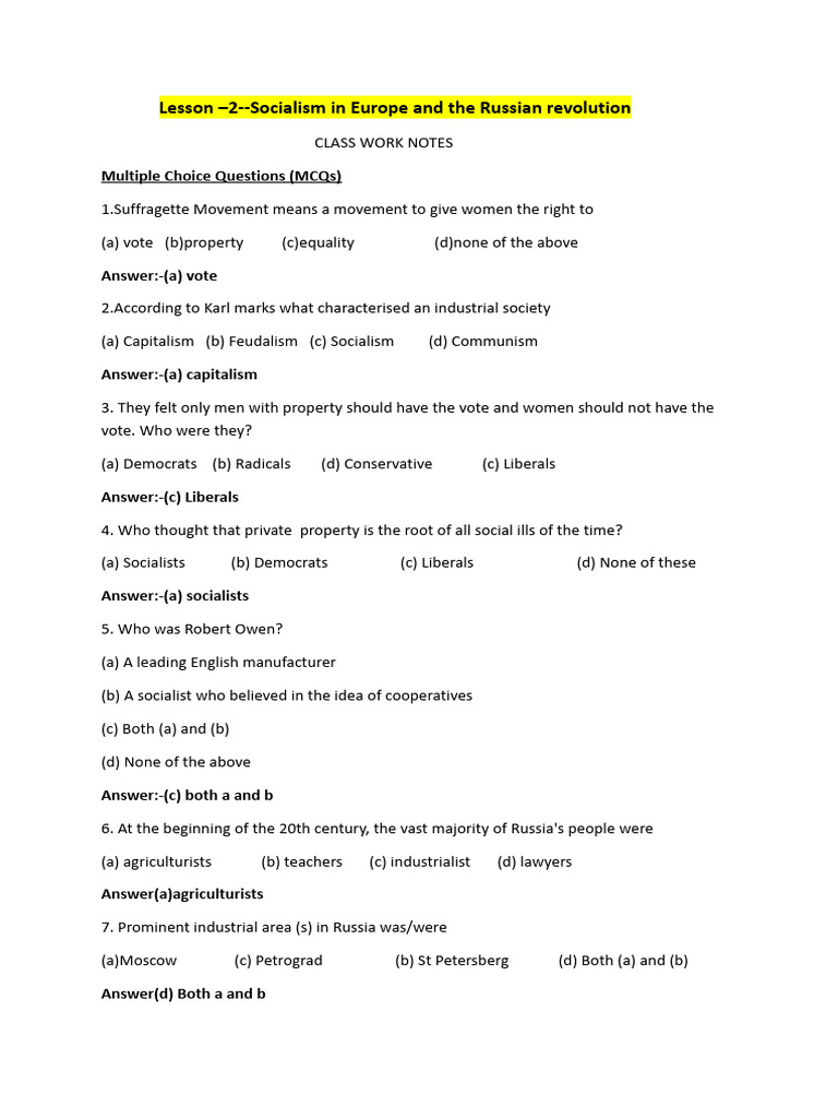 Lesson 2 Socialism in Europe Grade 9 | PDF | Vladimir Lenin | Socialism
