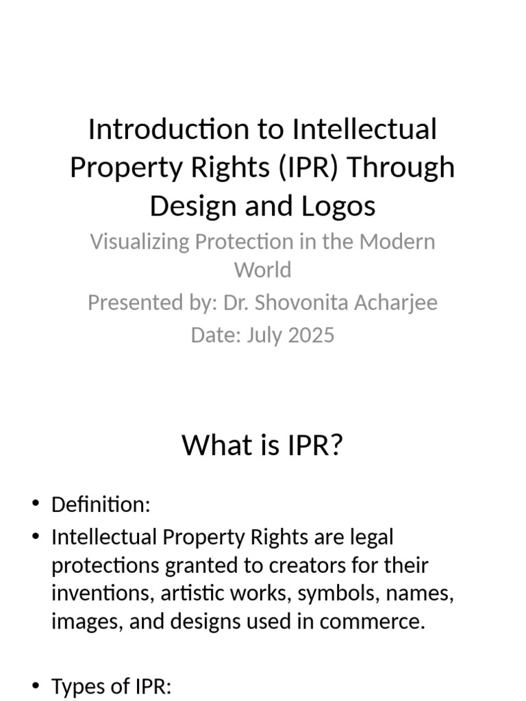 Understanding Intellectual Property Rights | PDF