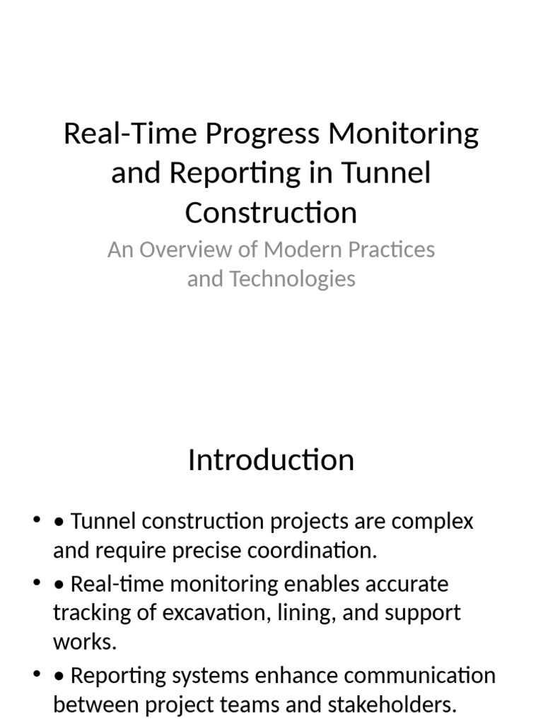 1 Real Time Progress Monitoring Tunnel Construction | PDF
