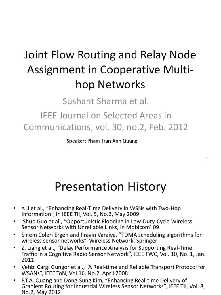 Joint Flow Routing And Relay Node Assignment Pdf Mathematical